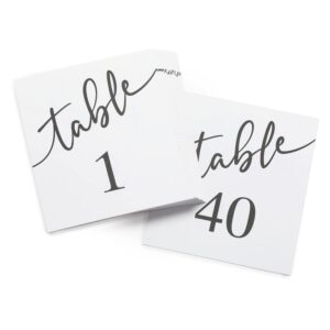 hortense b. hewitt wedding accessories clean and modern table numbers, 1-40