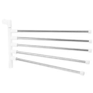 cabilock metal coat hanger towel bar swivel towel rack bathroom towel shelf stainless steel 5 arms swivel towel bar rotatable towel hanger for kitchen bathroom supplies wall mount clothes rack