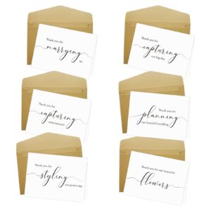 spercy 18 wedding vendor thank you cads, card for wedding photographer, wedding planner card, card for florist, band, officiant, hair stylist