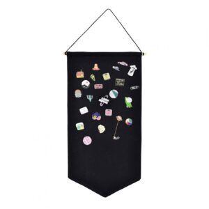 xiaokeis pin board, wall hanging brooch pin display organizer, brooch display pins storage case, pennant hanging banner brooch collection storage holder for men women(pins not included)(black)