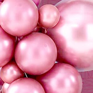 100 pack chrome metallic pink balloons different sizes 18 12 10 5 inch kirikou party balloons for birthday valentines baby shower bridal wedding party decors