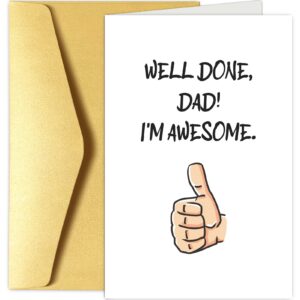 chenive funny fathers day card, happy father’s day card from son daughter, birthday greeting card for daddy, dad thanks for wiping my bum