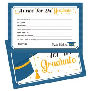 waahome 50pcs graduation advice cards for the graduates 2024 high school college graduation wishes and advice cards for graduates seniors, graduation party games favors supplies gifts