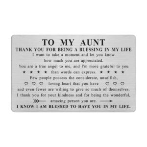 christmas card for aunt - thank you aunt gifts from niece nephew - aunt appreciation gifts -valentine's day card for aunt birthday christmas