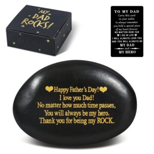 father's day gifts, gifts for dad, birthday gifts for dad, dad birthday gifts wallet card, engraved rock with words, rare unique gift for your dad, your hero.