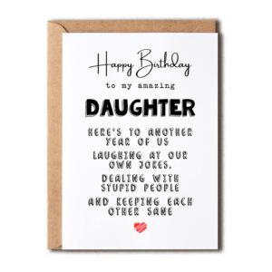 krysdesigns birthday card for daughter - 5 x 7 inches