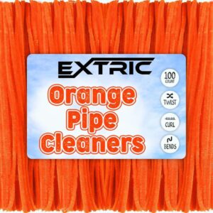 pipe cleaners- 100pc. pipe cleaner orange pipe cleaners-chenille stems, pipe cleaners craft, fuzzy sticks great craft supplies diy art & craft projects| 6mm x12 inch