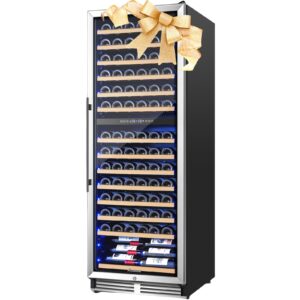 aaobosi 24 inch wine cooler dual zone, 154 bottles wine refrigerator built in or freestanding wine fridge 40°f-65°f with intelligent temperature control-memory function-powerful compressor-quiet