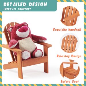 Kids Outdoor Wooden Adirondack Chair for Patio Garden Backyard Porch Pool