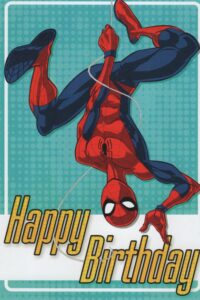 heartline by hallmark spider-man greeting card (spiderman)happy birthday card