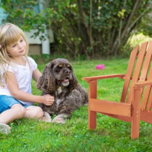 Kids Outdoor Wooden Adirondack Chair for Patio Garden Backyard Porch Pool