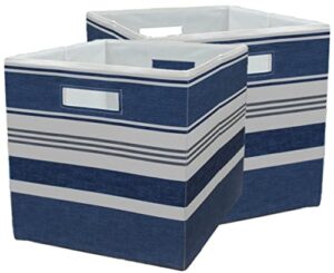 deahun better homes & gardens fabric cube storage bins (12.75" x 12.75"), washed indigo, 2 pack (indigo)