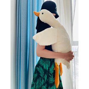 tanha goose plush, goose stuffed animal, white stuffed goose, soft and cute duck plush gift for kids and adults（35 inch, 90cm）