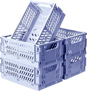 monomono mini stackable plastic baskets - 5-pack, cute and compact solution for home and office organization (5.9x3.9x2.2 in, blue)