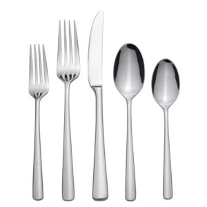 oneida doublet 20 piece everyday flatware set, 3.05 lb, metallic