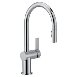 moen 7622evc cia smart faucet touchless pull down sprayer kitchen faucet with voice control and power boost, includes optional matte black accents, chrome