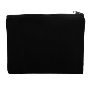 threadart canvas pencil pouch black with zipper for organization, small tools, makeup organizer bag - 100% cotton canvas heavy duty 7" x 9.25"