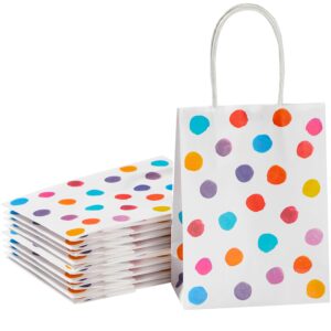 suncolor 25 pieces 6" mini goodie bags small gift bags with handle for party favor bags (polka dot)