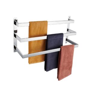 kokosiri towel bars bath towel holders chrome bathroom 3-tiers ladder towel rails wall mounted towels shelves rack polished stainless steel, b5006ch-l24