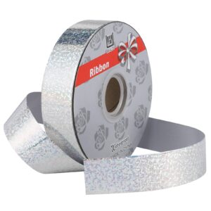 1inch x 100yards waterproof ribbon,silver curling ribbon for gifts package wrapping,bows, crafting, wedding.