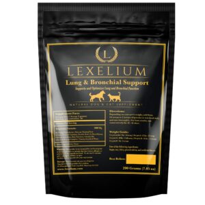 lexelium lung & bronchial supplement for dogs and cats - provides breathing support & keeps lung healthy – optimizes lung function & breathing - easy to mix powder - 200g