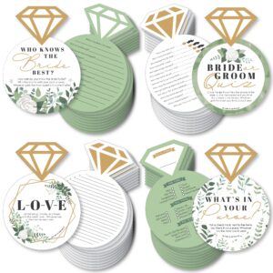 big dot of happiness boho botanical bride - 4 greenery bridal shower games - 10 cards each - gamerific bundle