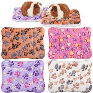 4 pack ultra soft dog cat bed mat with cute prints reversible fleece dog crate kennel pad cozy washable thickened hamster guinea pig bed pet bed mat for small animals (vivid color,13 x 10 inches)