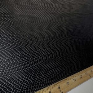 Fabric Empire Vinyl Upholstery Fabric Embossed Texture Snake Fake Leather Material for Bags Purses Shoes Apparel 54" Wide/Sold by The Yard (Mamba, Black)