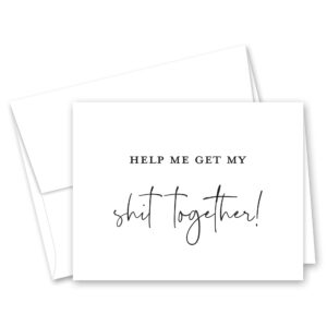 invitationhouse funny bridesmaid proposal cards (set of 10) - 8 bridesmaid cards, 1 maid of honor card, 1 matron of honor card (help me get my shit together)