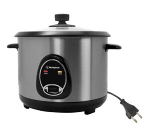 westinghouse 220 volts rice cooker 16 cup, non stick cooking pot, measuring cup, keep warm function-stainless steel-1000w (not for use in usa)