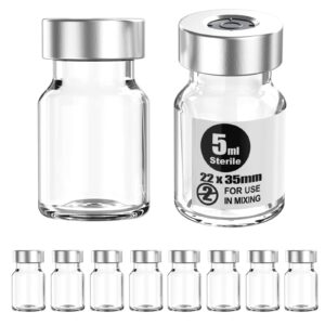 biocomma sterile empty vials silver aluminum cap with butyl rubber stopper,sterile package 10pcs (5ml)