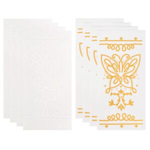 state & water encanto inspired butterfly decals for prayer candles, 8 pack (4 white, 4 gold), fits 8 inch tall glass jar (not included)