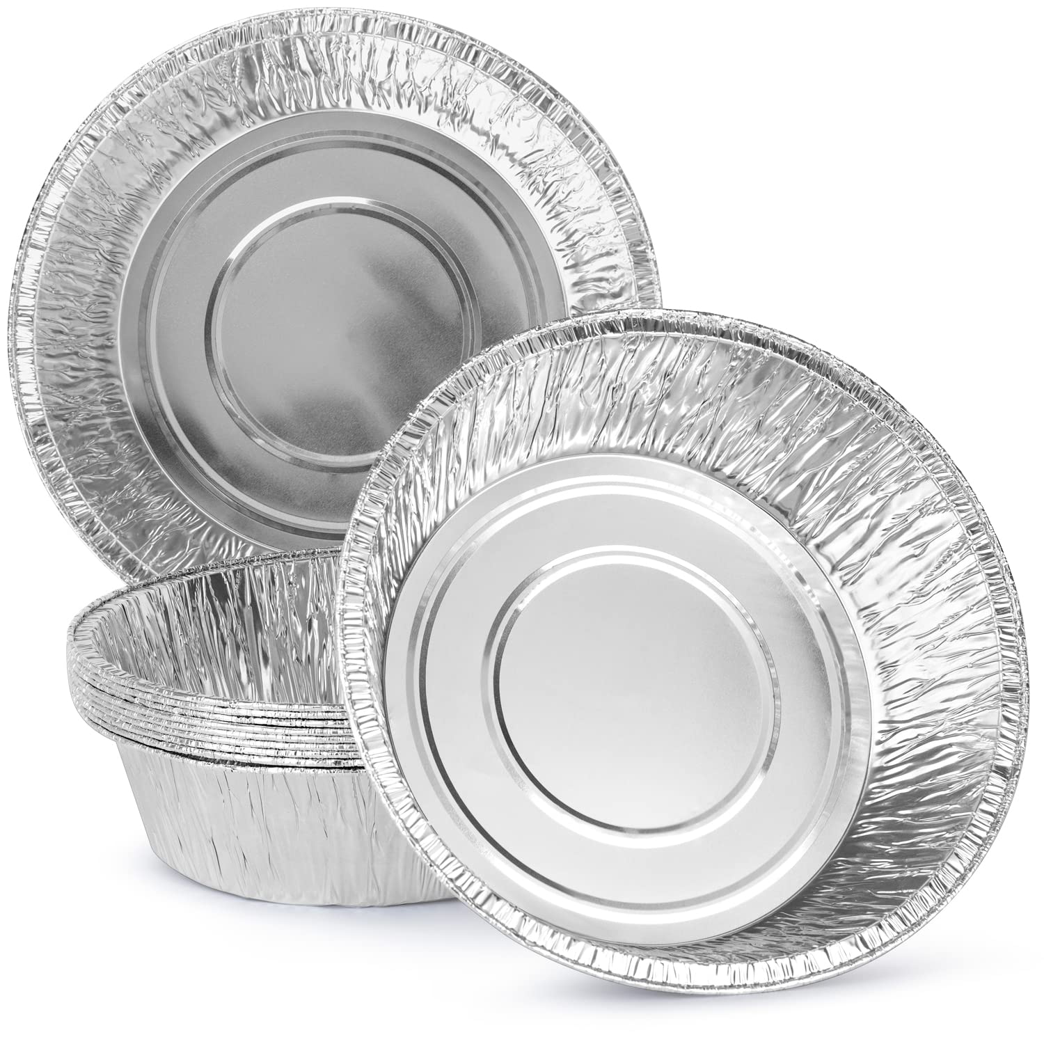 DCS Deals Extra Deep Round Foil Pans – Disposable Aluminum Foil Camping Dutch Oven Liner Pans – These Versatile Deep Dish Trays Are Great for Baking, Cooking Size 9" (12 Pack)