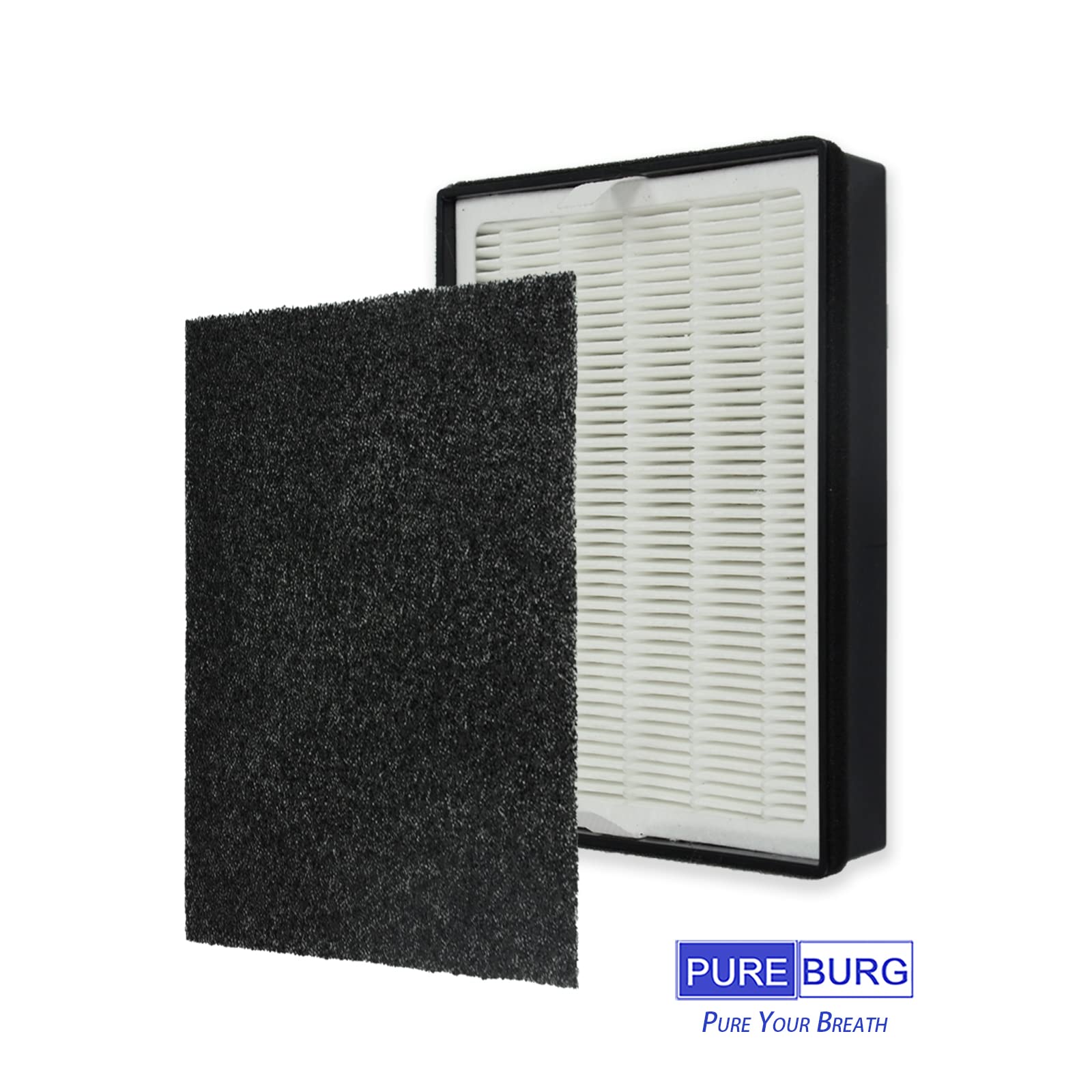 PUREBURG LV-H126-RF Replacement Filter Compatible with LEVOIT LV-H126 Air Purifier,2-Pack H13 HEPA + 8 x Activated Carbon Pre-Filters, Air Clean Dust VOCs