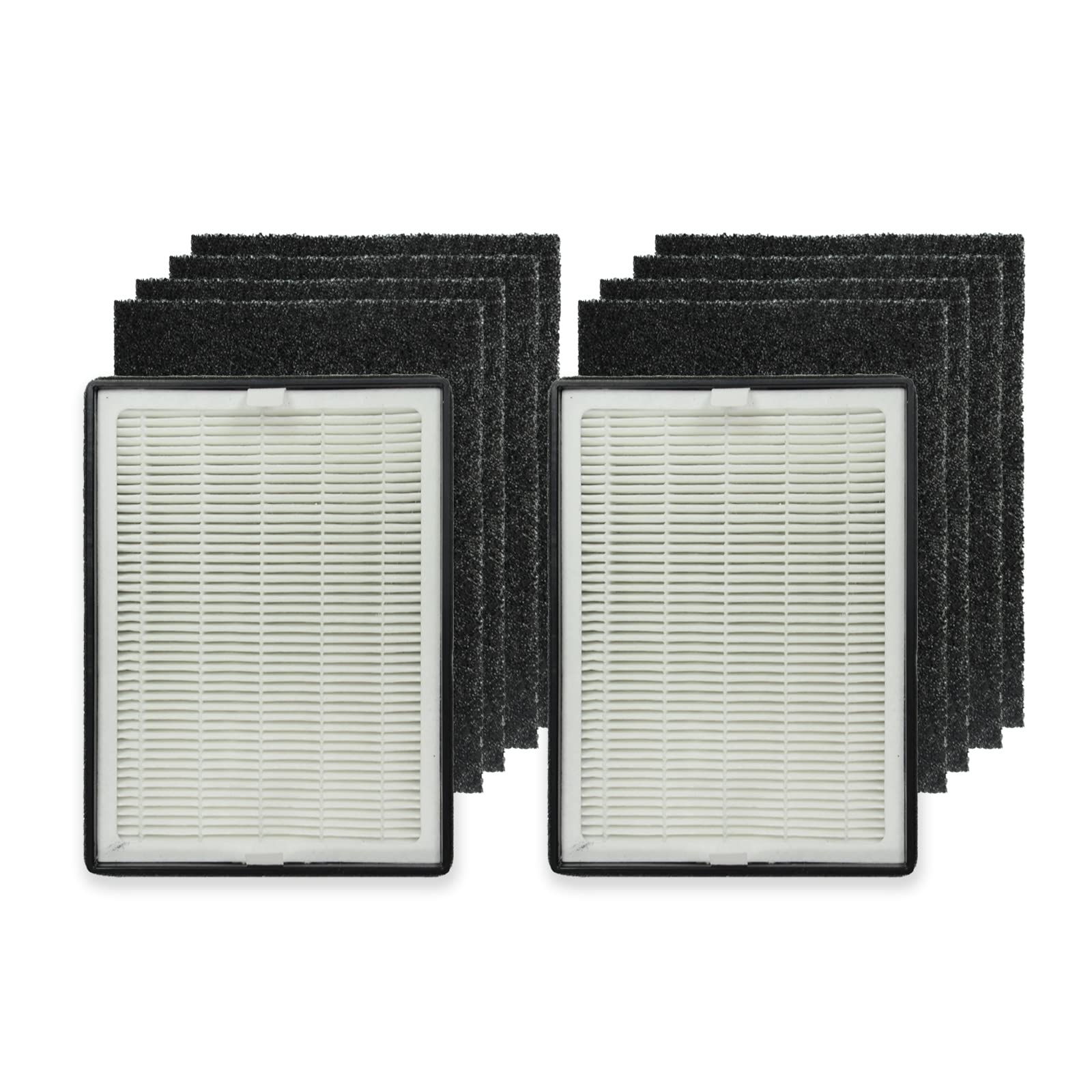 PUREBURG LV-H126-RF Replacement Filter Compatible with LEVOIT LV-H126 Air Purifier,2-Pack H13 HEPA + 8 x Activated Carbon Pre-Filters, Air Clean Dust VOCs