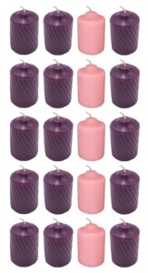 christmas advent votive candles 5 sets of 4 candles lightly scented 3 purple &1 pink candle per set with sculpted outer finish