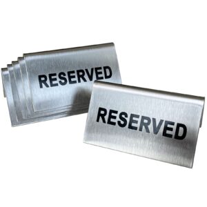 reserved table signs tent table sign stainless steel for wedding restaurants ceremony 4x2.4 inch 6 packs