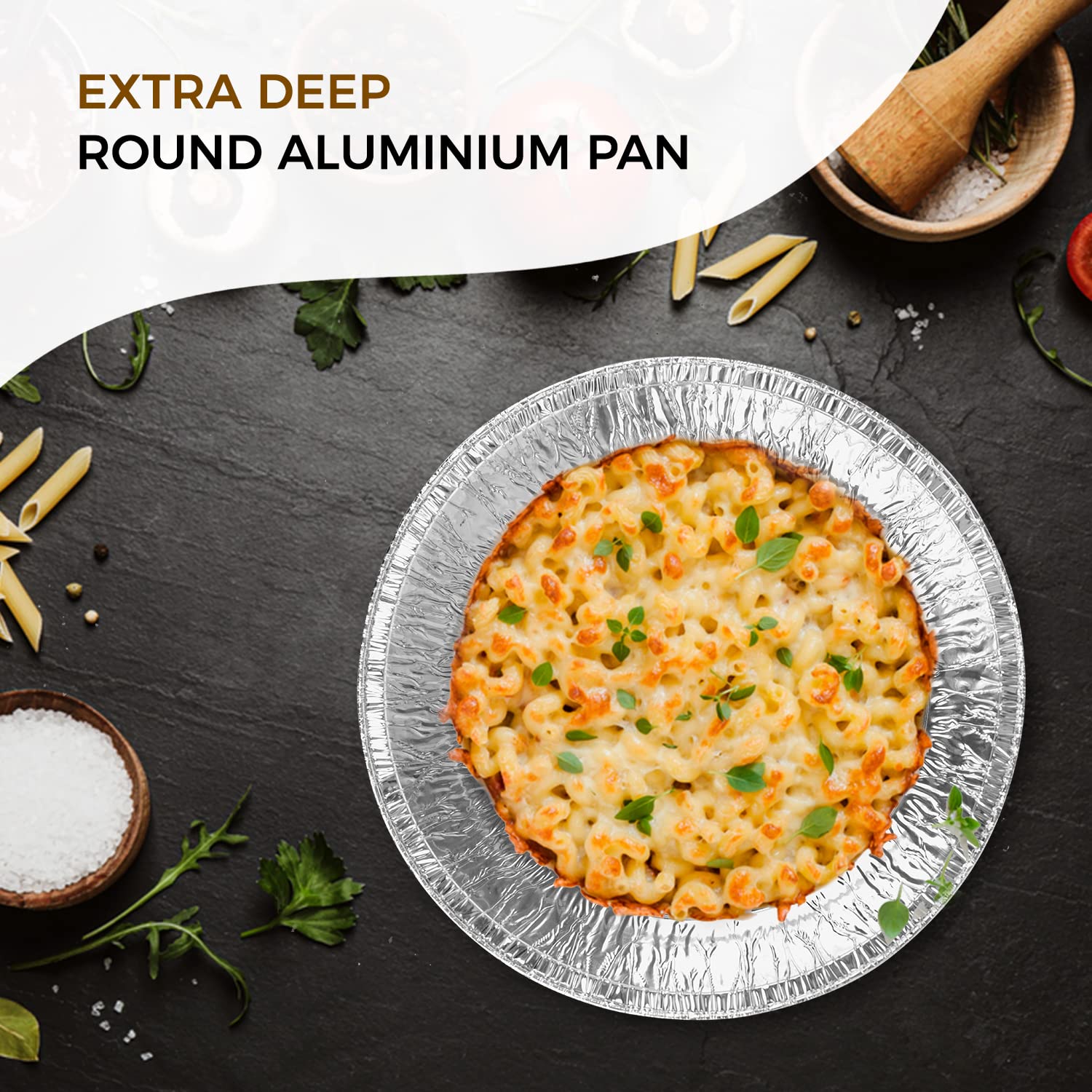 DCS Deals Extra Deep Round Foil Pans – Disposable Aluminum Foil Camping Dutch Oven Liner Pans – These Versatile Deep Dish Trays Are Great for Baking, Cooking Size 9" (12 Pack)