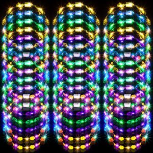 40 pieces led flower crown light up headband led hair garlands glow in the dark flower crown led hair wreath for women girls brides wedding birthday holiday beach party hair accessories