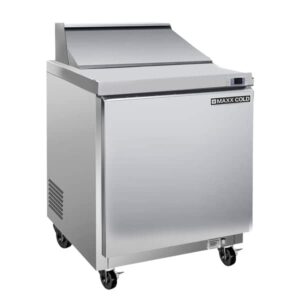 maxx cold mxsr29shc 29" sandwich/salad prep station in stainless steel