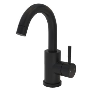 bathfinesse bar sink faucet matte black bathroom kitchen faucet small prep wet mini faucet for campers outdoor vanity 360 swivel modern single hole with 3 hole cover deck plate,stainless steel