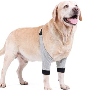 tineer dog recovery sleeve protector front legs joint soft padded dog brace elbow sleeve pet dog leg wounds protection for small medium dogs (l)