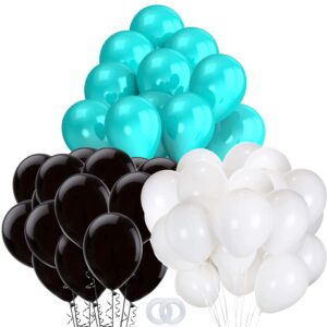 teal graduation party decorations 2024/teal turquoise black balloons/teal black graduation decorations 2024 30pcs balloons breakfast turquoise black birthday decorations bridal shower