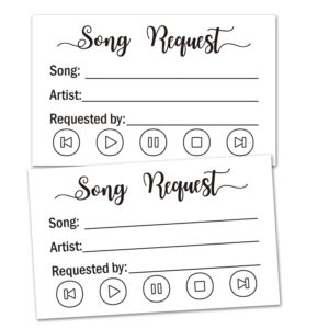 tentado 50 song request cards for wedding dj, prom, party, response card, plain rsvp kit for wedding, baby bridal shower, birthday, invitations, 3.5 x 2 inches