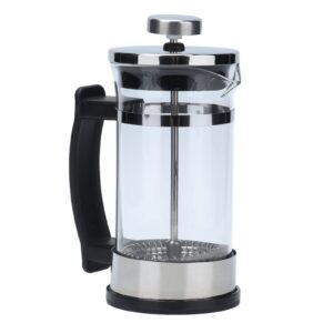 french press coffee maker, 11.8oz borosilicate glass carafe french press espresso and tea maker with triple filters glass coffee pot tea kettle