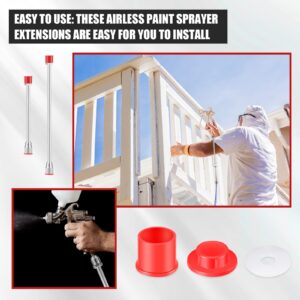 5 Pieces Airless Paint Sprayer Tip Extension Pole Extension Rod for Airless Painting Spray Gun with Red Guard (40,29.95,20,12,7.8 Inches)