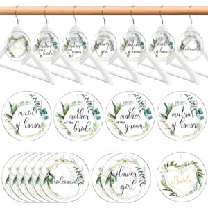 13 pack bridesmaid hanger tags acrylic hangers tag gifts for wedding dress hanger tags with white ribbons party bride hanger tag maid of honors wedding tags for bachelor bridal (green eucalyptus)