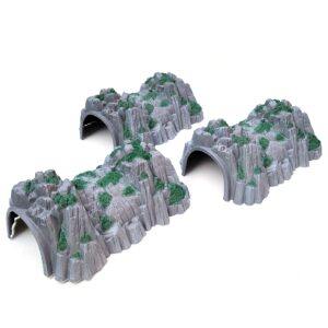 3pcs model train railway rockery cave tunnels plastic 1:87 ho scale diy miniature railway scene accessories