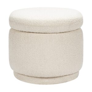 babyletto enoki storage ottoman in ivory boucle, greenguard gold and certipur-us certified