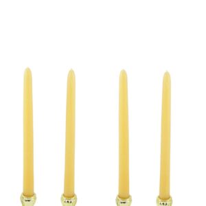 candlestock half inch beeswax taper candle bundle - 2 pairs of 1/2" all natural usa beeswax taper candles (natural beeswax, 6 inch)